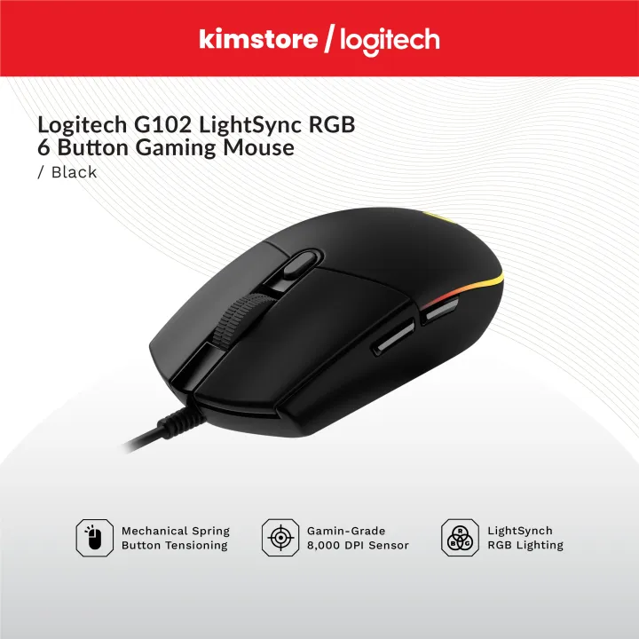 KIMSTORE Logitech G102 LIGHTSYNC RGB 6 Button Gaming Mouse | Lazada PH