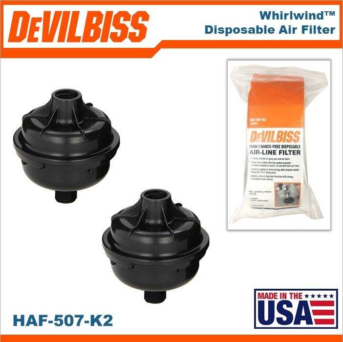 Devilbiss Whirlwind Disposable Air-Line Filter, 2-pack - HAF-507-K2 ...