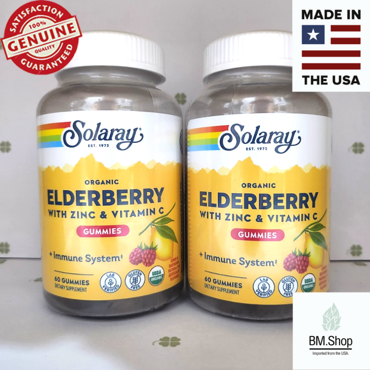[พร้อมส่ง] Solaray, Organic Elderberry Gummies With Zinc & Vitamin C ...