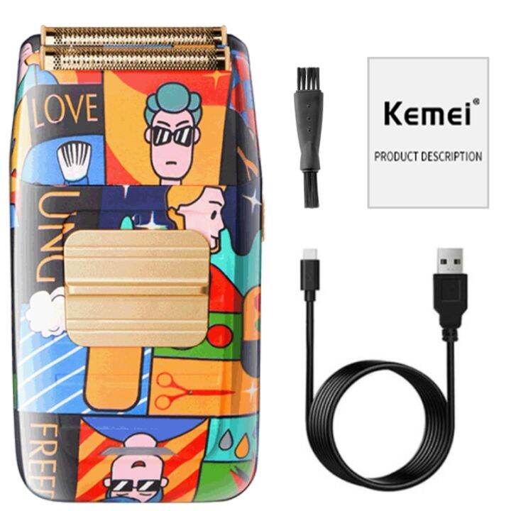 Original kemei powerful rechargeable hair shaver electric bald head ...