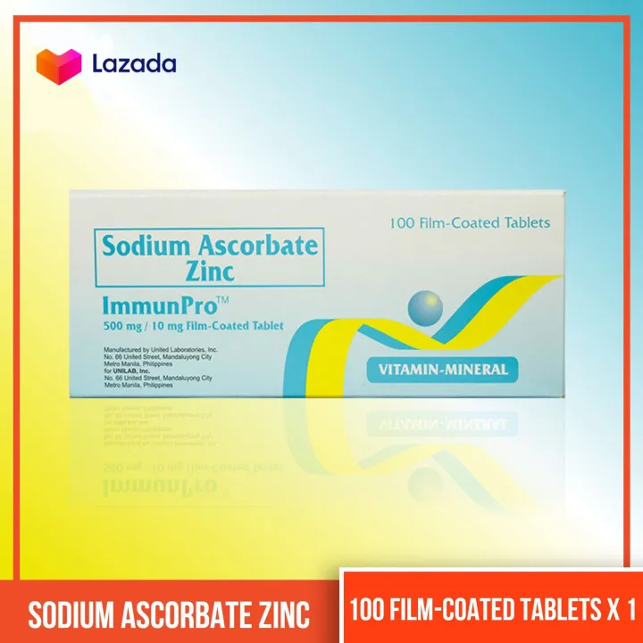 1 Box ImmunPro (Sodium Ascorbate Zinc) 100/box tablets treatment ...