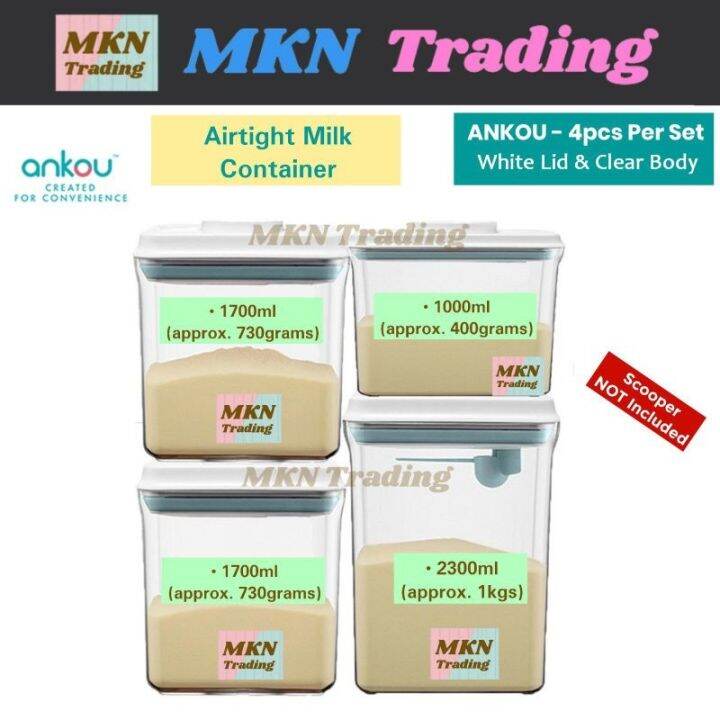 Ankou Milk Storage container set of 4 airtight Milk Storage FREE ...