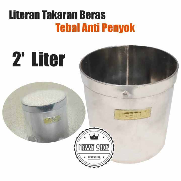 Takaran Timbangan Literan Beras Stainles Kapasitas 2 Liter | Lazada ...