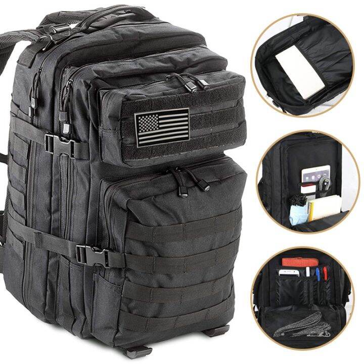 Waterproof Black Tactical Backpacks 50l Military Tactical Backpack ...