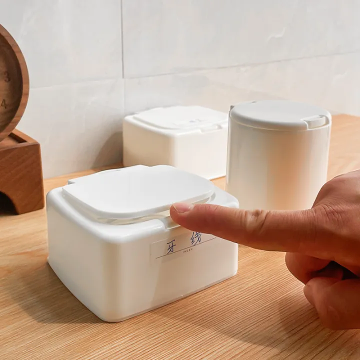 Mini label storage box with cover plastic desktop storage cotton swab ...