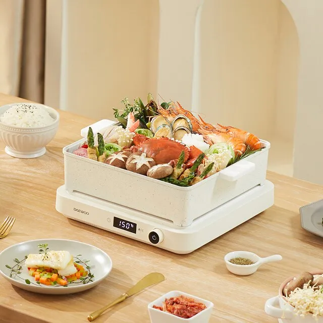 DAEWOO Small Square Grill Fryers Multiple Cookers For Multifunctional ...