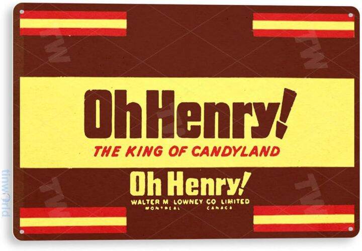 TIN Sign C420 Oh Henry Chocolate Candy Vintage Retro Bar Kitchen ...
