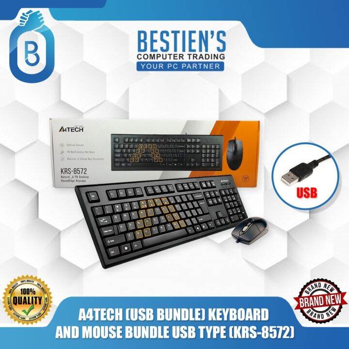 A4TECH (USB BUNDLE) KEYBOARD AND MOUSE BUNDLE USB TYPE (KRS-8572 ...