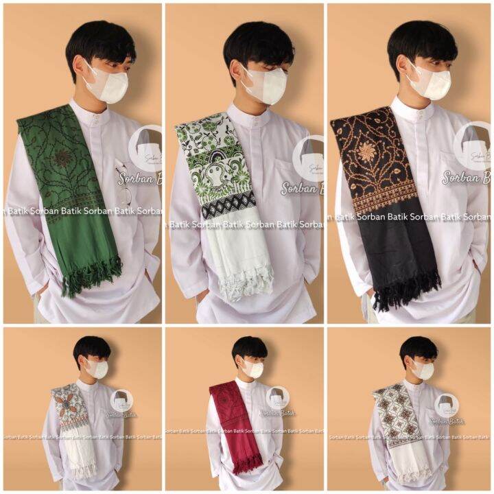 Sorban Panjang Sorban Segitiga Multi Fungsi Kashmiri Hijau Motif Batik ...