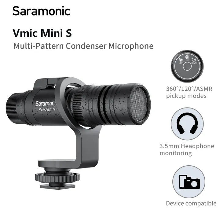 Saramonic Vmic Mini S Multi-Pattern Condenser Microphone Selectable ...