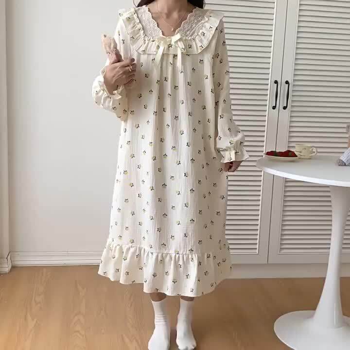 Yasuk ฤดูร้อนผู้หญิงสบายๆสาวหวานพิมพ์ดอกไม้น่ารัก Pullover ชุดนอนชุด ...