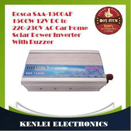 Bosca SAA-1500AF 1500W 12V DC to 220-230V AC Car Home Solar Power ...