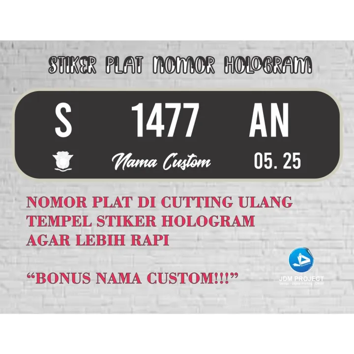 Sticker PLAT MOTOR WINDSHIELD / VISOR custom REFLEKTIF MEMANTULKAN ...