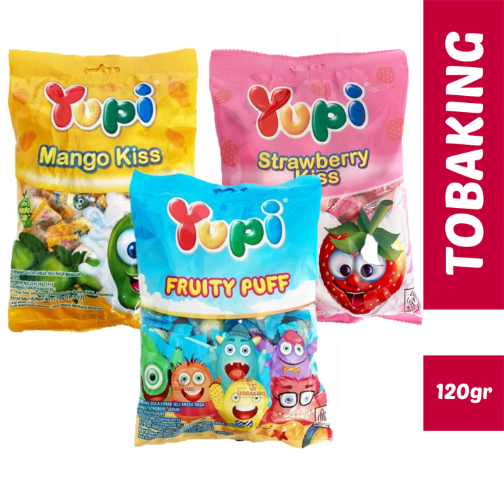 Permen Yupi Mango Strawberry Kiss Fruity Puff | Lazada Indonesia