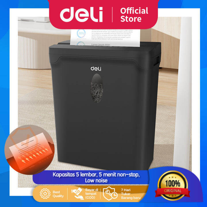 Deli Mesin Penghancur Kertas / Paper Shredder 5 Lembar 5 Menit Non Stop ...