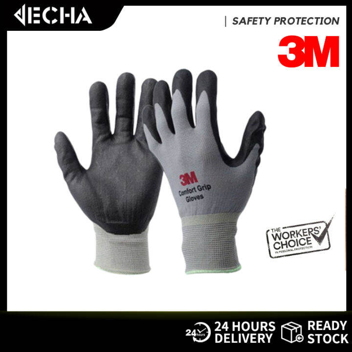 3M Comfort Grip Gloves General Use Safety Glove Nitrile Foam | Lazada