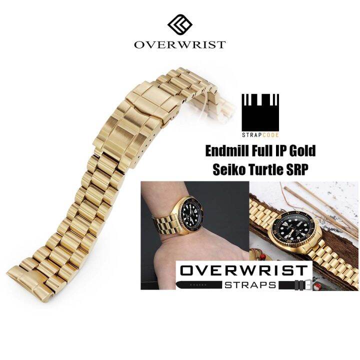 สายนาฬิกา รุ่น strapcode endmill full ip gold for seiko new turtle ...