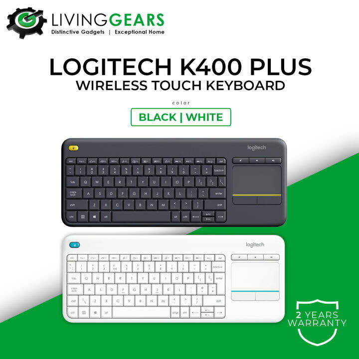 Logitech K400 Plus Wireless Touch TV Keyboard with Easy Media Control ...