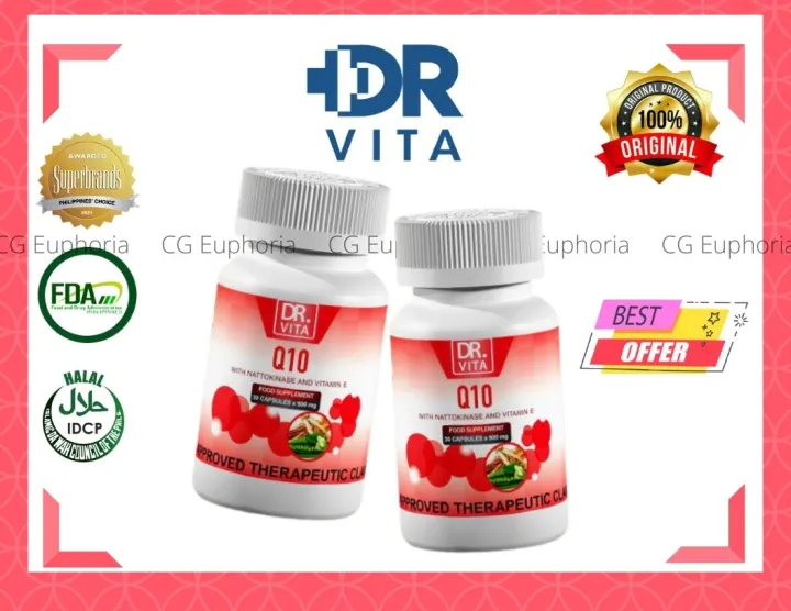 100% Original [Twin Pack] Dr. Vita Q10 with Nattokinase and Vitamin E | Lazada PH