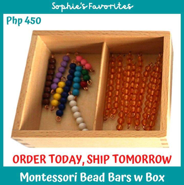 Montessori Bead Bars for Teen Board with Box Colorful Beads Counting ...