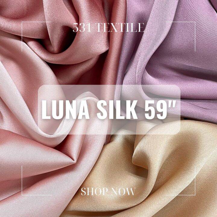 LUNA LUXURY ELEGANT SILK TWILL FABRIC / TELA 59" FOR GOWN DRESS WEDDING ...