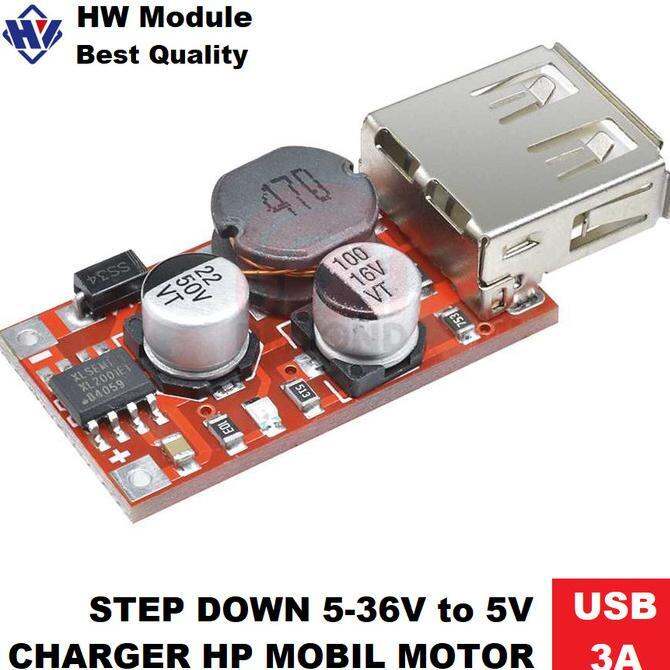 Modul USB 5V 3A Charger HP Power Bank- DC Step Down Mobil Motor XL2001 | Lazada Indonesia