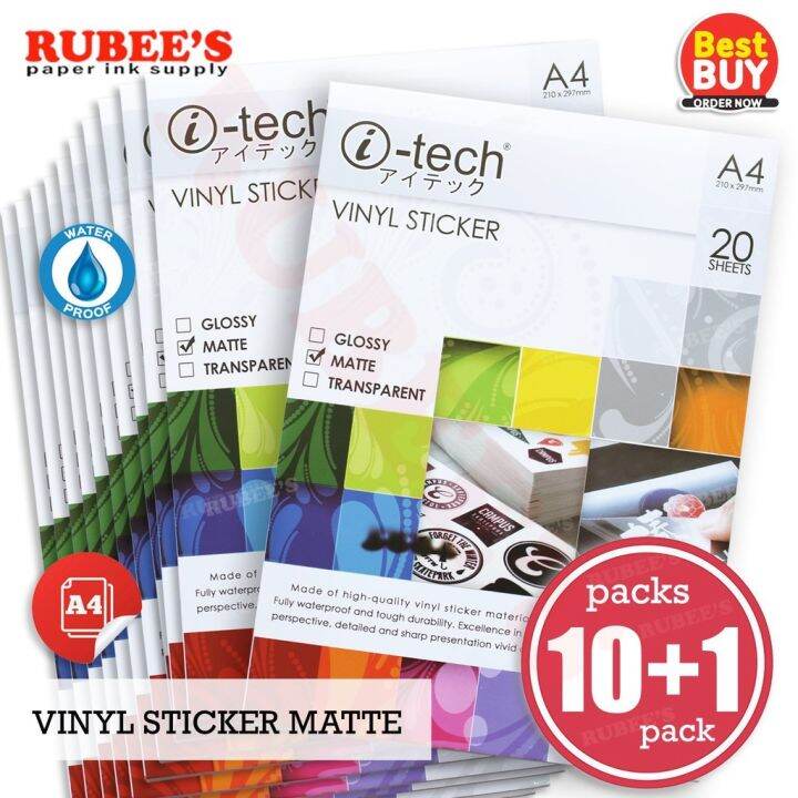 A4 itech Vinyl Sticker Waterproof size MATTE 10 1 | Lazada PH