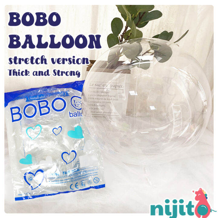 Nijito - Premium Bobo Balloon 18/24 Inch Transparent Round Bubble Clear ...