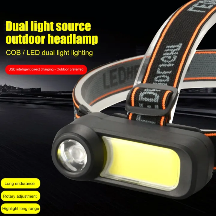 [Flash Price] XPG+COB LED Portable Headlight USB Rechargeable Night ...