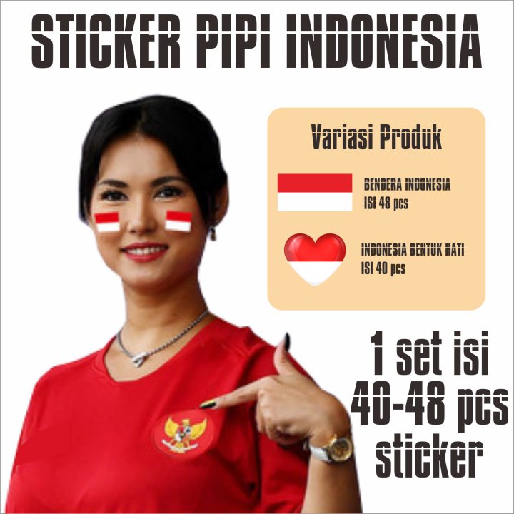BA155 Sticker Pipi isi 40-48pcs Bendera Indonesia Tema 17 Agustus ...
