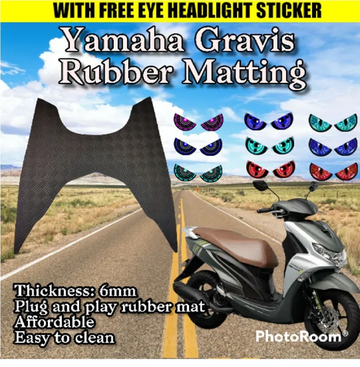 YAMAHA MIO GRAVIS RUBBER MATT W/ EYE HEADLIGHT STICKER / GRAVIS ...