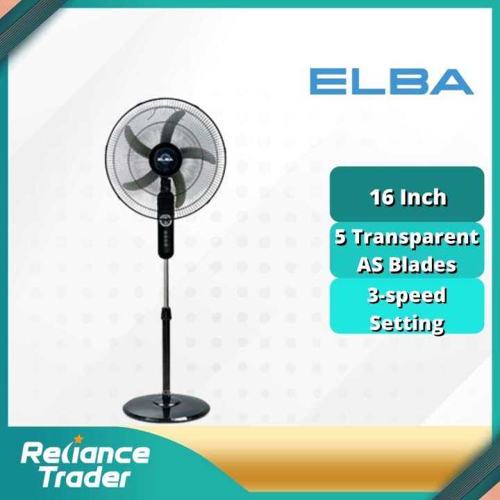 ELBA 5 BLADE 16 INCH STAND FAN ESF-J1656(BK) / ESF-E1639TM(GR) | Lazada