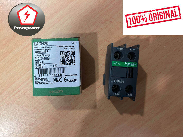 Schneider LADN20 TeSys D - auxiliary contact block - 2 NO - screw ...