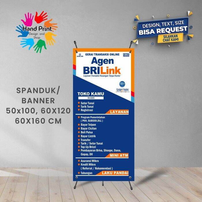 SPANDUK BANNER Agen BRI Link Model B 50x100, 60x160 CM | Lazada Indonesia