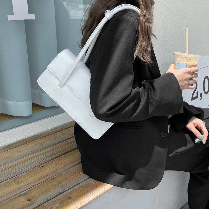 LASGO Korean summer new 2022 smooth leather square flap shoulder bag ...