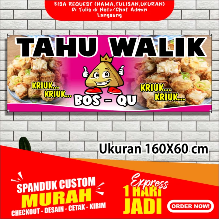 Banner TAHU WALIK, Spanduk TAHU WALIK, Ukuran 160x60 cm, Backdrop tahu ...