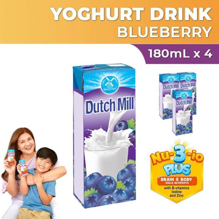 Dutch Mill Yoghurt Drink Superfruits with Mixed Berries Juice 180ml x 4 ...