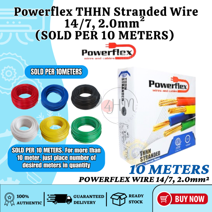 FOURHMC POWERFLEX THHN Stranded Wire 14/7, 2.0mm² (SOLD PER 10 METERS ...
