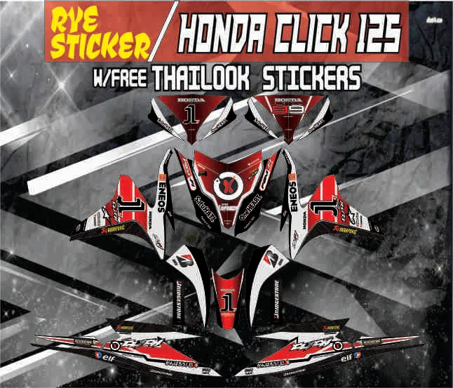 Decals, Sticker, Motorcycle Decals for Honda click 125 and 150 ,V2, 040 ...