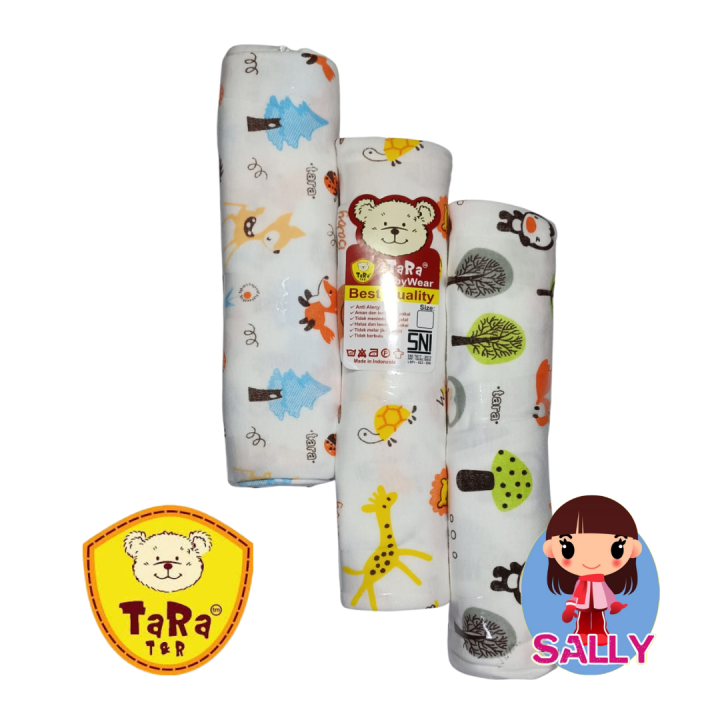 Tara Putih - 3 Bedong Lilit Kain Bedongan Katun Kaos Pernel Baby ...