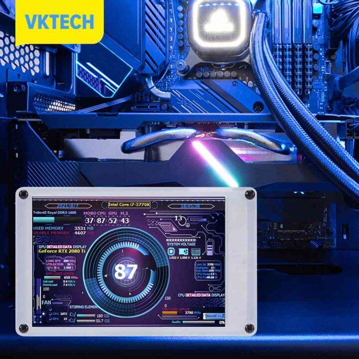 Dual USB Secondary Display CPU GPU RAM HDD DIY Acrylic PC Display ...