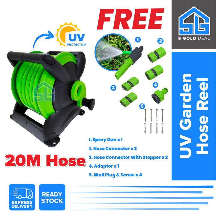 Stackable Garden Hose Reel Set 20Meter 15Meter with wall mounting UV ...