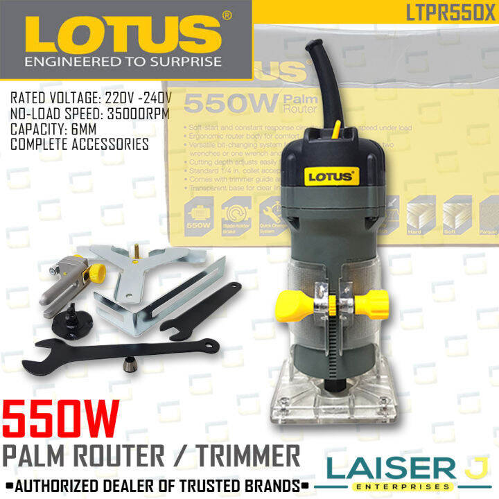 Lotus Palm Router / Trimmer 550W 1/4" LTPR550X Complete Accessories ...