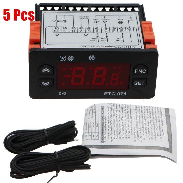 5Pcs/Lot ETC-974 Microcomputer Temperature Controller Refrigerator Thermostat Regulator ...