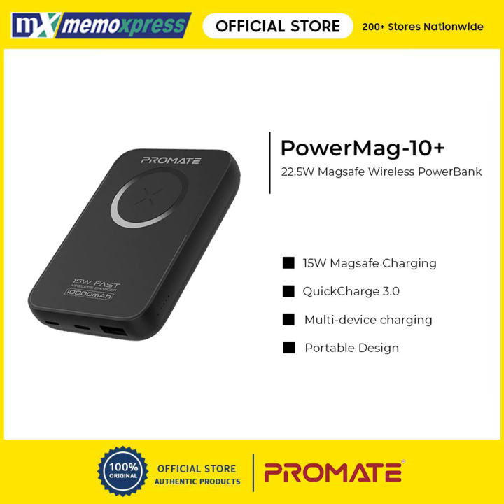 Promate PowerMag10+ 22.5W Magsafe Wireless PowerBank - Memoxpress ...