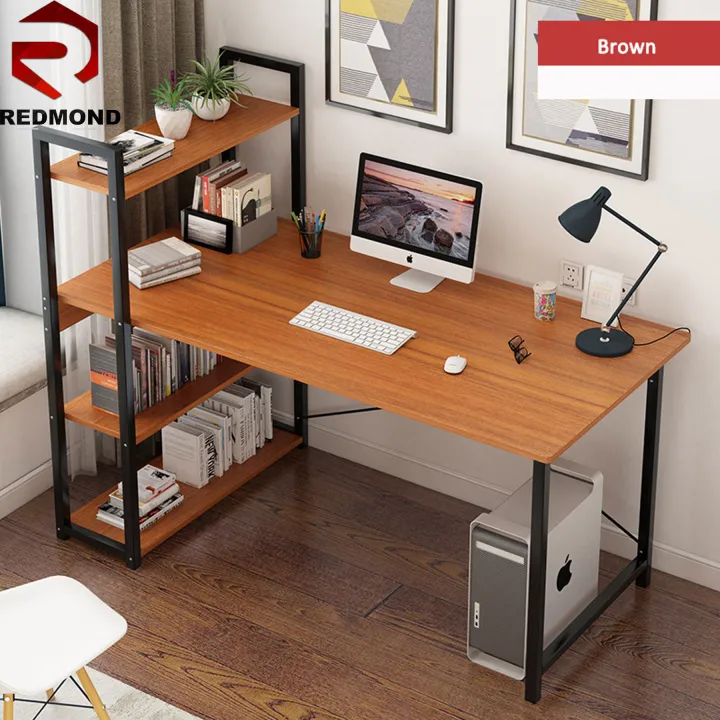 Redmond H-105 Study Table Writing Desk with Shelves Corner Computer Desk For Home Office Gaming ...