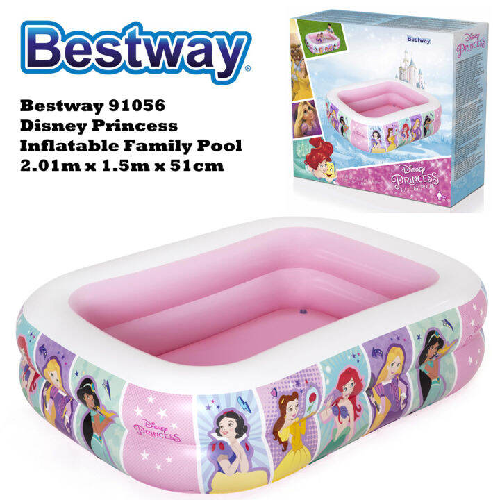Bestway 91056 Disney Princess Inflatable Family Pool 2.01m x 1.5m x ...