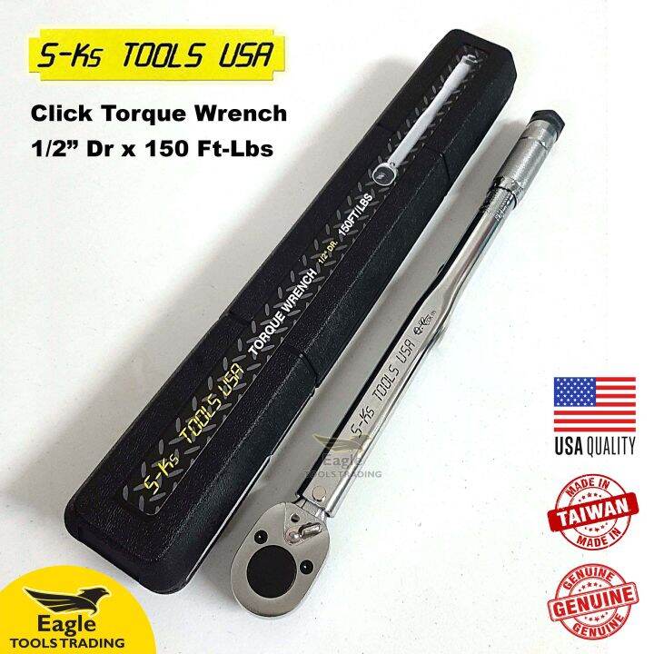 Click Torque Wrench 1/2" Drive 20 x 150 ft lbs Sks Tools USA | click ...