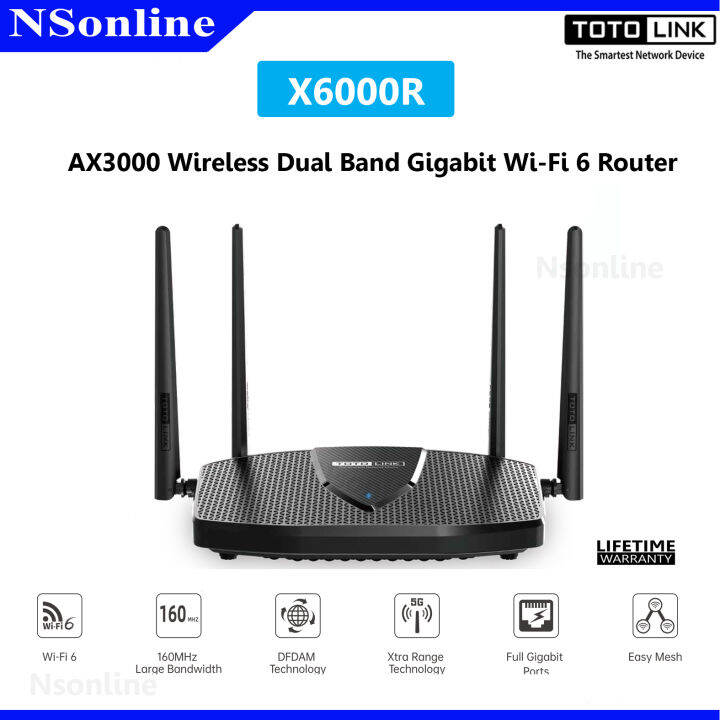 Totolink : AX3000 Wireless Dual Band Gigabit Wi-Fi 6 Router รุ่น X6000R ...