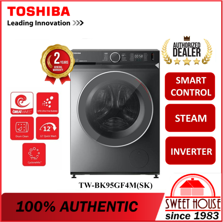 TOSHIBA TW-BK95GF4M 8.5KG Inverter Front Load Fully Auto Washing Machine Ultra Fine Bubble UFB ...
